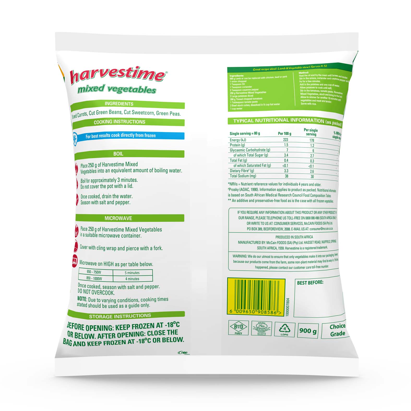 Harvestime | Harvestime Mixed Veg 900g | Harvestime South Africa